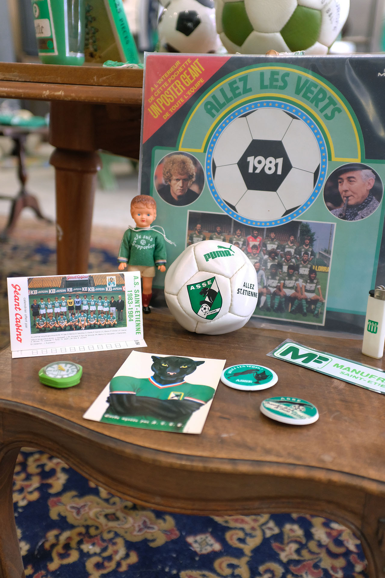 Mini ballon ASSE Puma vintage - 1990 - Disponible sur Trincamp.fr